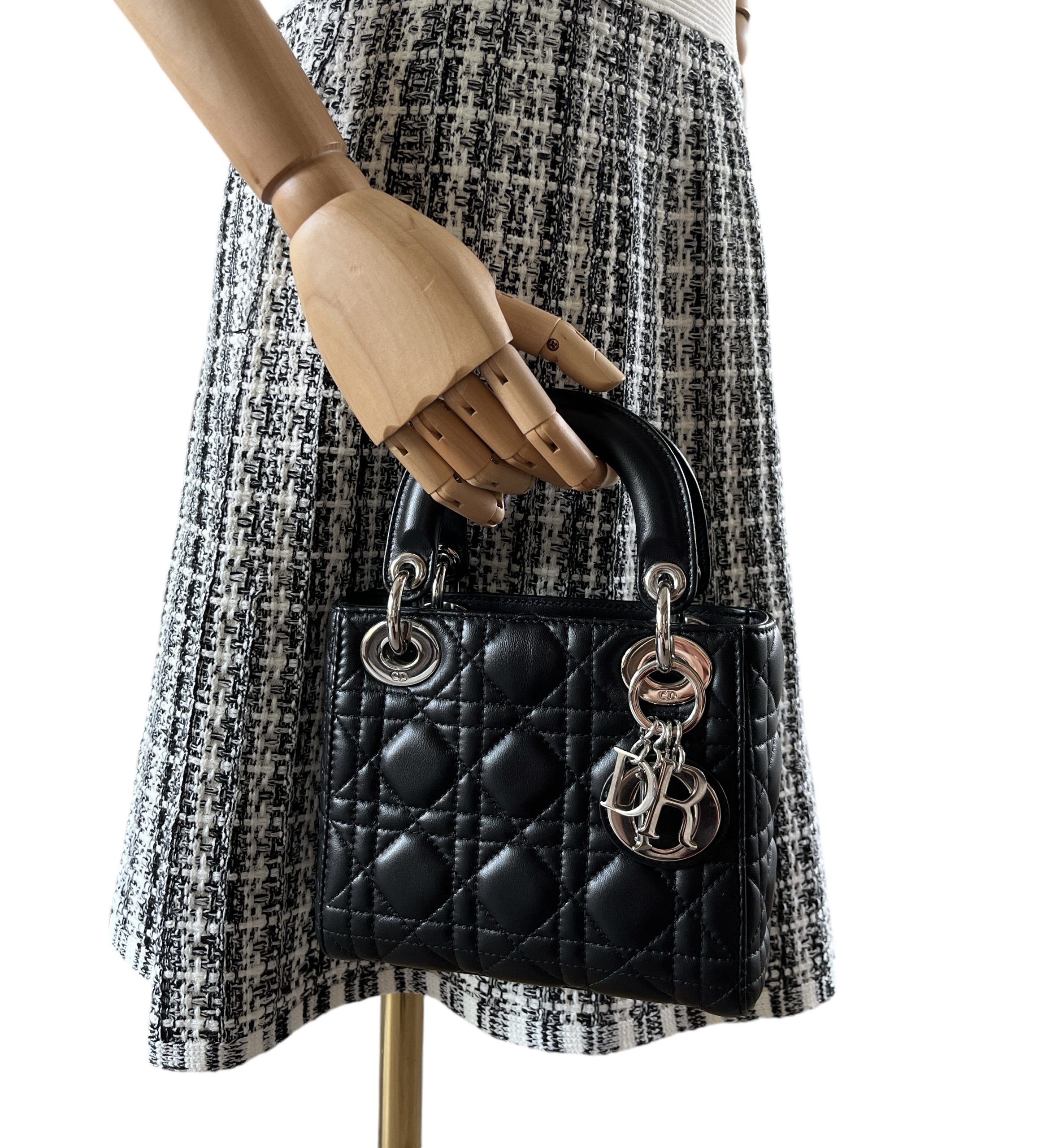 Christian Dior Lady Dior Mini Cannage Black - I Love Handbags